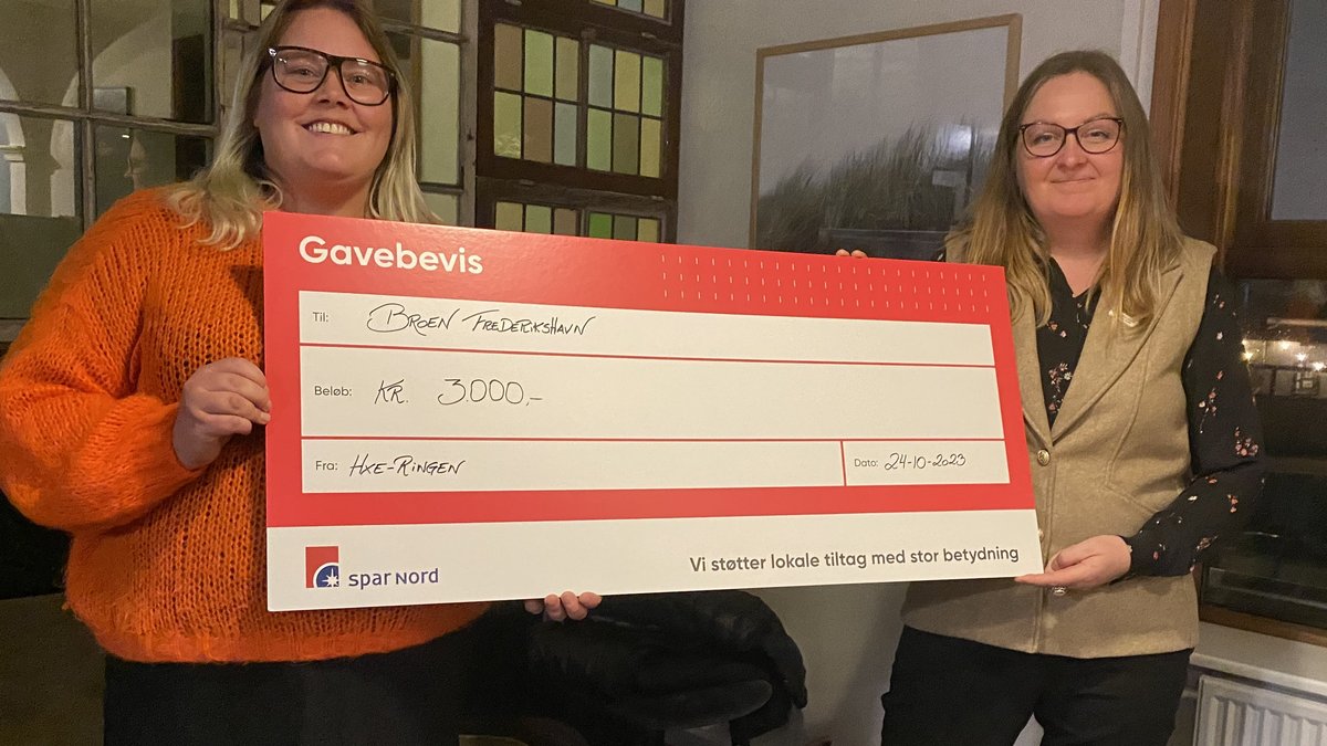 HXE-Ringen giver donation til BROEN Frederikshavn
