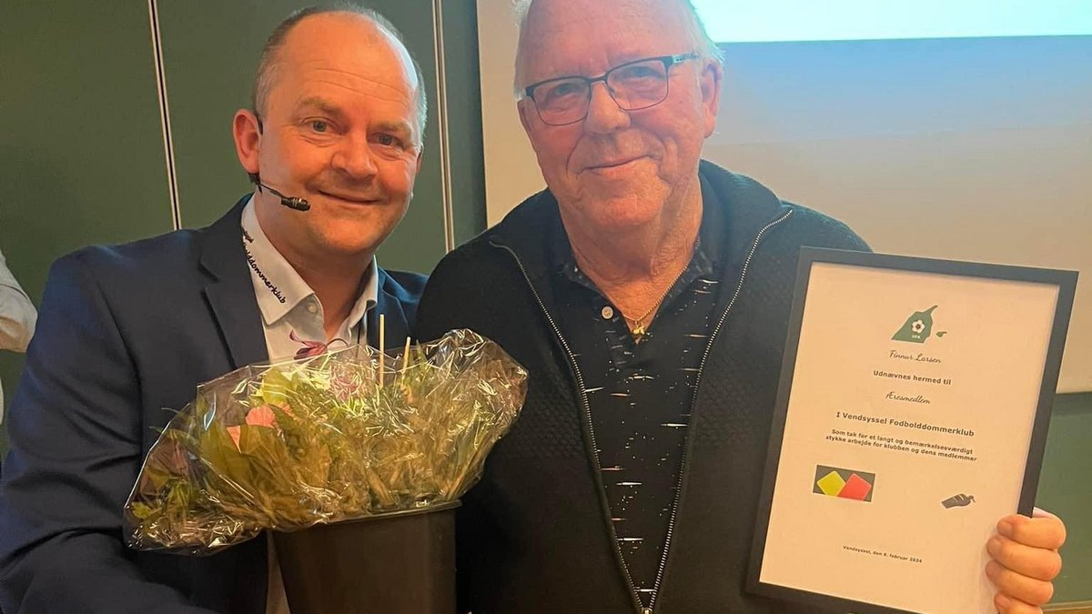 Finnur Larsen udnævnt til æresmedlem i Vendsyssel Fodbolddommerklub